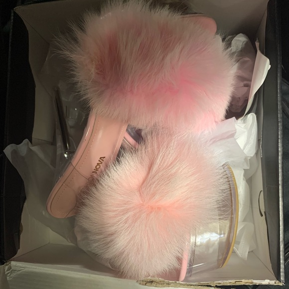 Fashion Nova | Shoes | Fashion Nova Pink Fur Heels | Poshmark